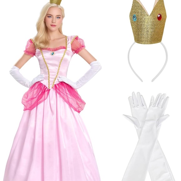 Other | Adult X Large Pink Princess Cosplay Costume With Crown And ...